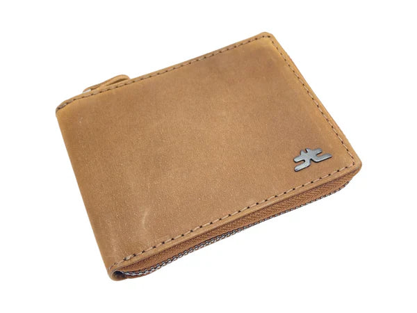 Leather Men's Wallet with Zip & RFID Blocking – Maximum Safety ...